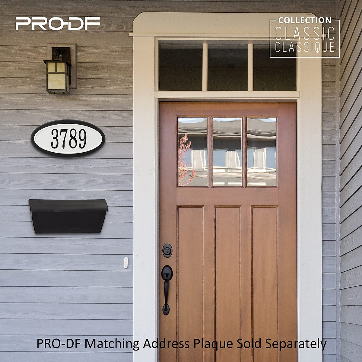Small Plastic Mailbox for Outside Porch, Easy to Install Wall Mount, Lightweight, Heavy Duty, Rustproof, Maintenance-Free Horizontal Mail Box for House - Made in Canada - 15.5” x 4” x 6.25” (Black)