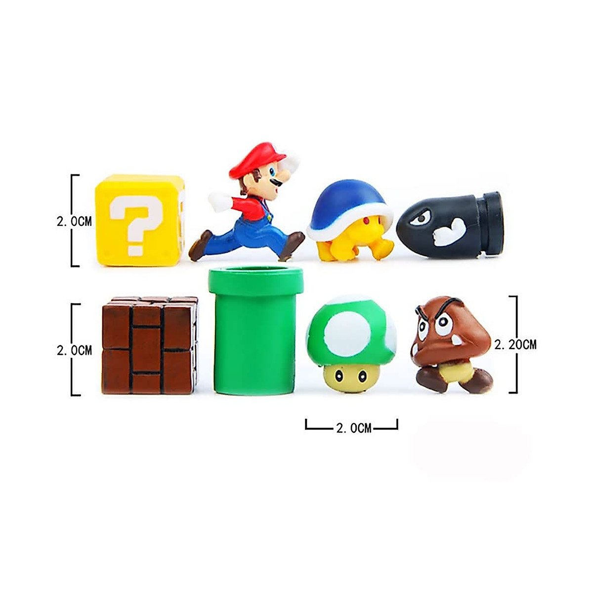 BeautySha 39 Pieces of 3D Mario Fridge Magnets Sets for Home Room Decor Decorative Refrigerator Fun School Office Whiteboard Christmas Magnet (39pcs)