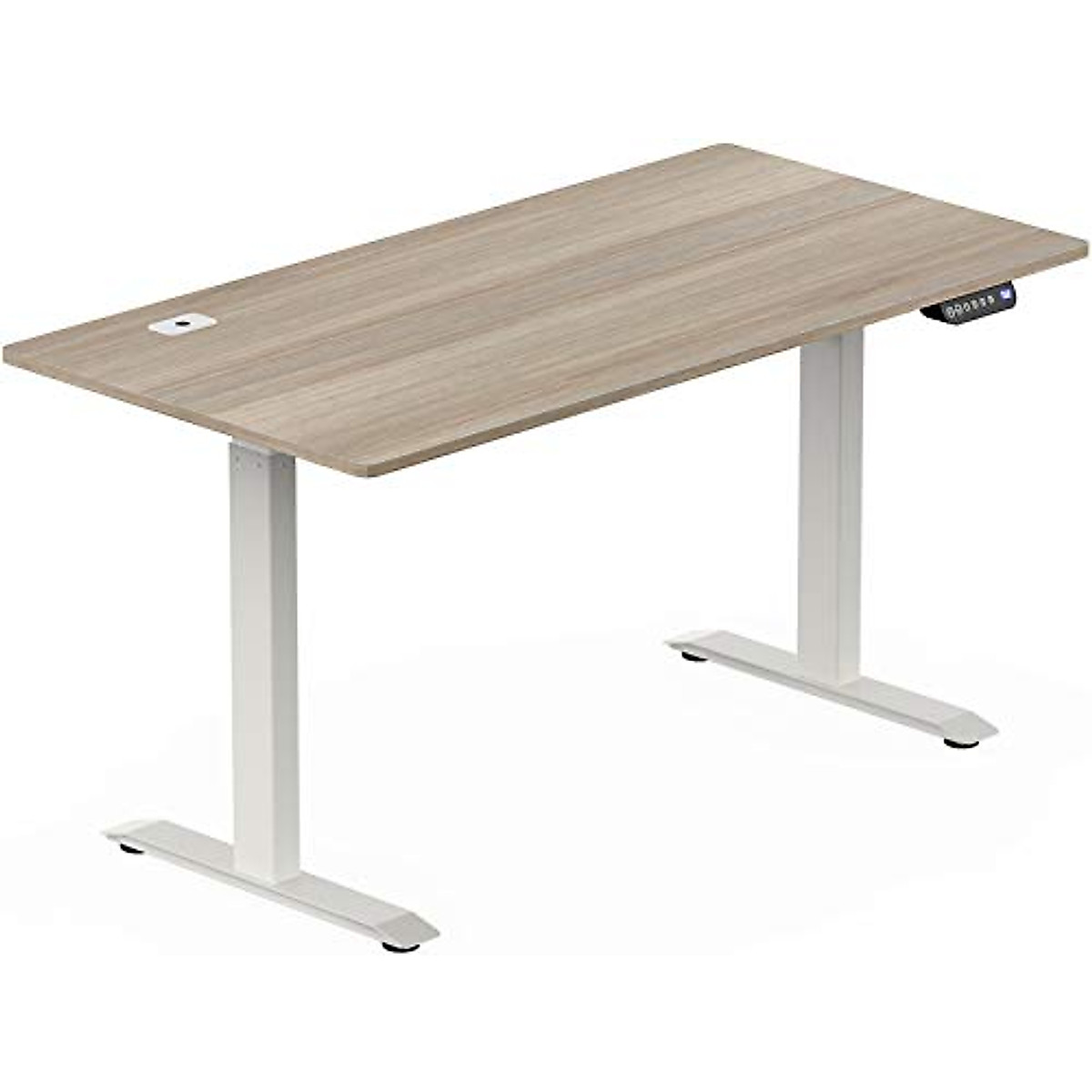 SHW 55-Inch Large Electric Height Adjustable Standing Desk, 55 x 28 Inches, Maple