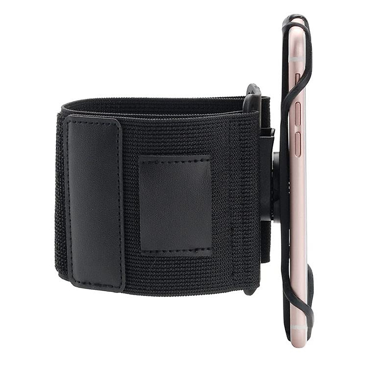 Kyfreshpower 360° Rotatable Running Armband for iPhone 14/13/Pro/Mini/12/11/SE/Xs/XR/X/8/7/Plus, Fits All 4-8 Inch Smartphones, with Key Holder Phone Armband for Running Hiking Biking(Black)