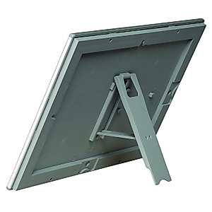M&T Displays Opti Snap Poster Frame with Support Leg 8.5x11 Inch Silver 1" Aluminum Profile Front Loading Photo Picture Document Certificate Sign Holder Mitered Corner Anti Glare Cover