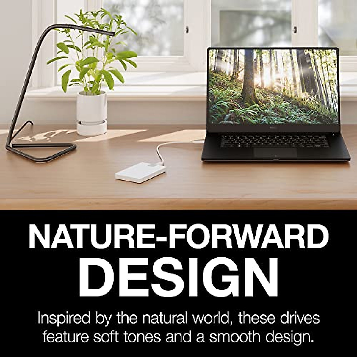 Seagate Ultra Touch HDD 2TB External Hard Drive - 7mm, Cloud White, Post-Consumer Recycled Material, 6mo Dropbox and Mylio, Rescue Services (STMA2000400)