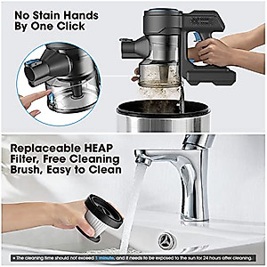 HAIMEEC Cordless Vacuum Cleaner, 6 in 1 Lightweight Stick Vacuum with 24Kpa Powerful Suction 250W Brushless Motor for Pet Hair Carpet Hard Floor Max 50Min Runtime LED Digital Touch Screen,C2