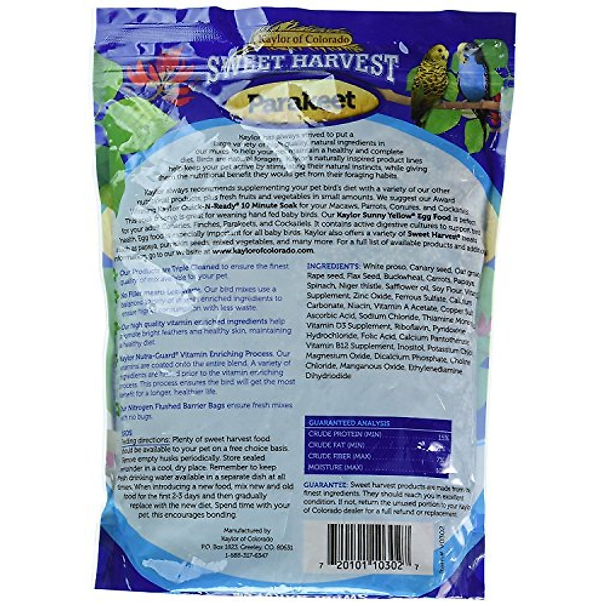 Sweet Harvest Kaylor of Colorado AS-48642-2 2 lb (Pack of 2) Parakeet Bird Food