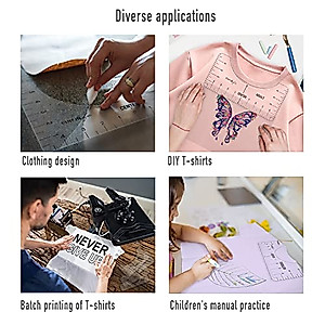 FINFINLIFE Tshirt Ruler Kit - 9Pcs, Transparent Tshirt Ruler Guide for Vinyl, Shirt Alignment, T Shirt Rulers to Center Designs, Shirt Ruler for Vinyl Alignment, T Ruler for Infant Toddler Youth Adult