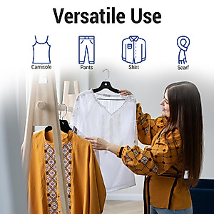 Victory Display Heavy Duty Hangers for Clothes (25-Pack), Black Hangers, 17in Wide Black Plastic Hangers, Coat Hanger with Swivel Hook & Notched Shoulders, Clothing Hangers, Heavy Duty Clothes Hangers