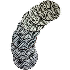 Konfor Wet 6" 7-Step Diamond Polishing Pads Flexible Sanding Tools Discs Buff