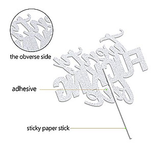 Twenty Five Silver Glitter Cake Toppers 25 Years Old 25th Birthday Anniversary Party Decorations Supplies