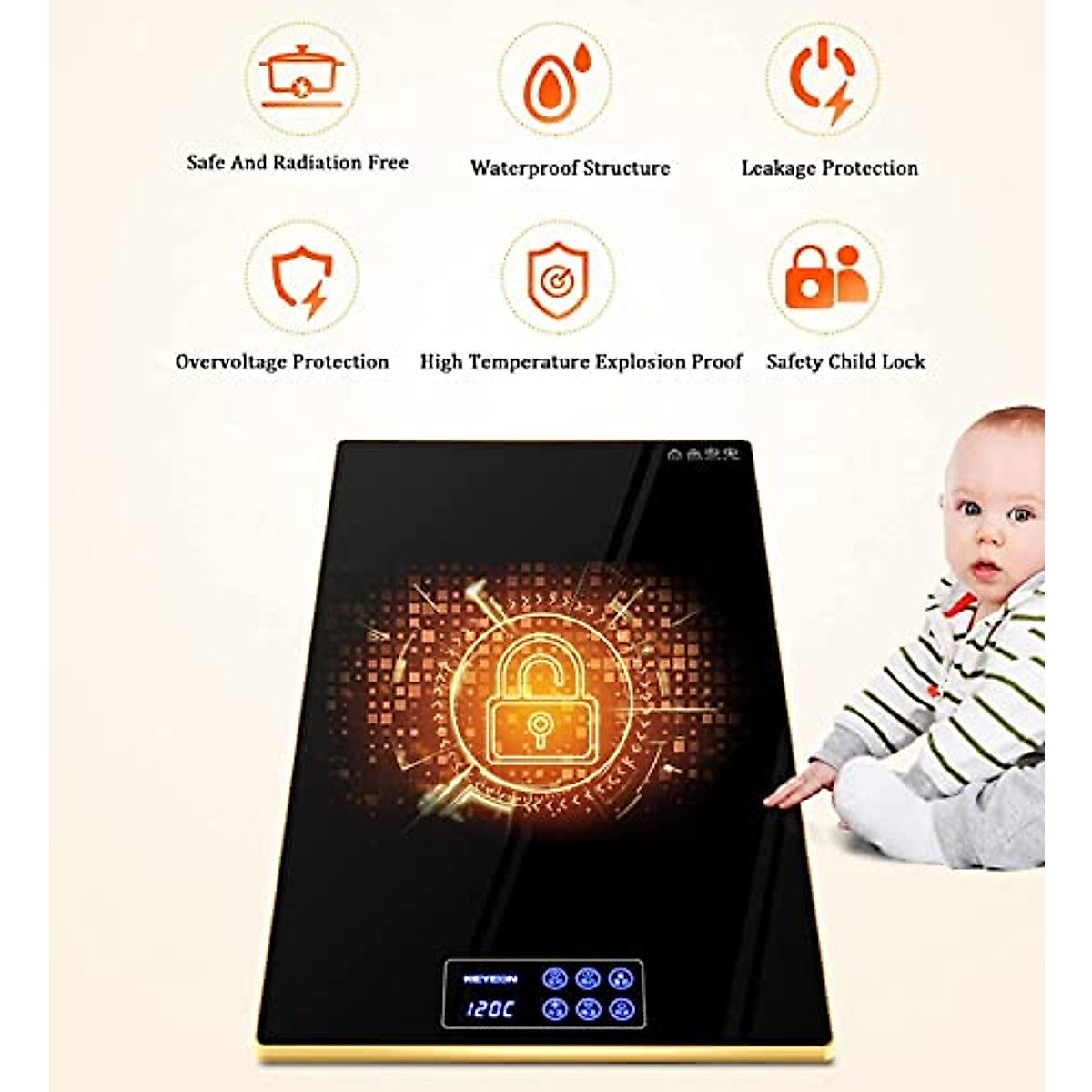 Buffet Warming Tray Hot Plate with Adjustable Temperature Control, Party Chafing Dish, Electric Food Warmer for Kitchen, Dining Room,Black,16x11inch (Black 31x19inch)