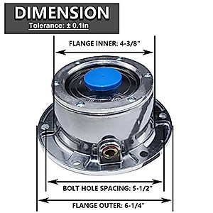 iBroPrat 4pcs 343-4009 Aluminum Hub Cap for Trailer Axle, 3434009 6 Holes Hub Caps with Side Pipe Plugs Gaskets and Extra 4pcs Blue Rubber Plugs