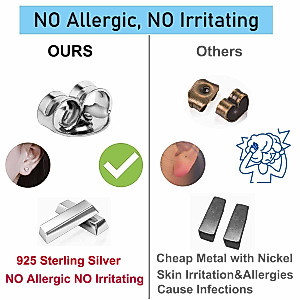 DELECOE 14K Gold Plated Earring Backs Replacements, 925 Sterling Silver Hypoallergenic Secure Gold Earring Backs Locking for Studs Earrings