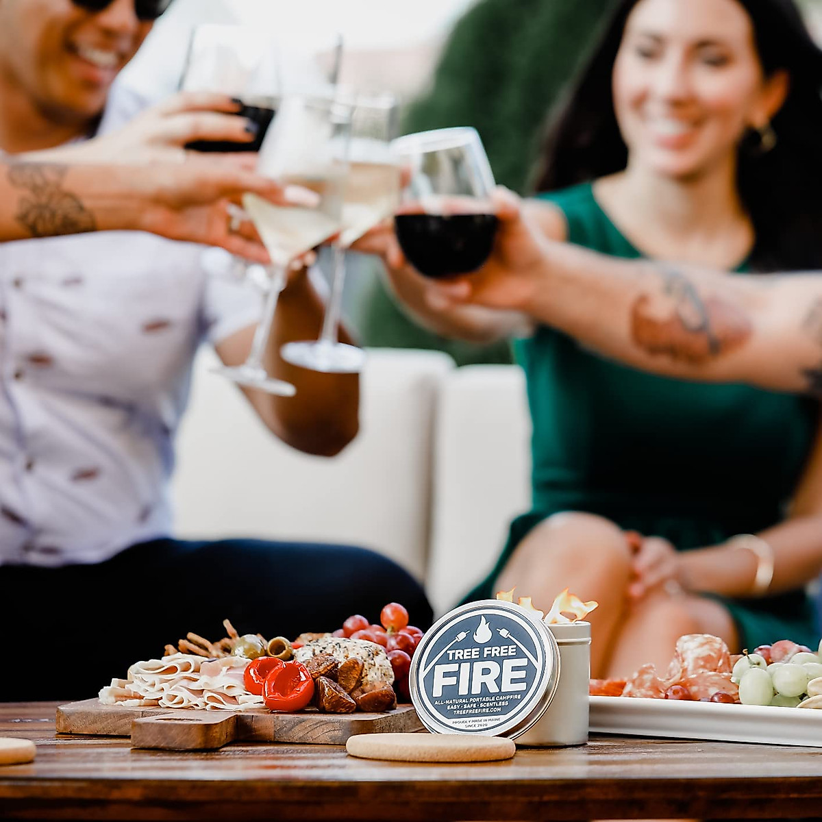 Tree Free Fire - Portable Tabletop Fire Pit - All Natural Alternative to Gel Fuel cans | Tabletop Fire Bowl, Perfect Outdoor Fireplace