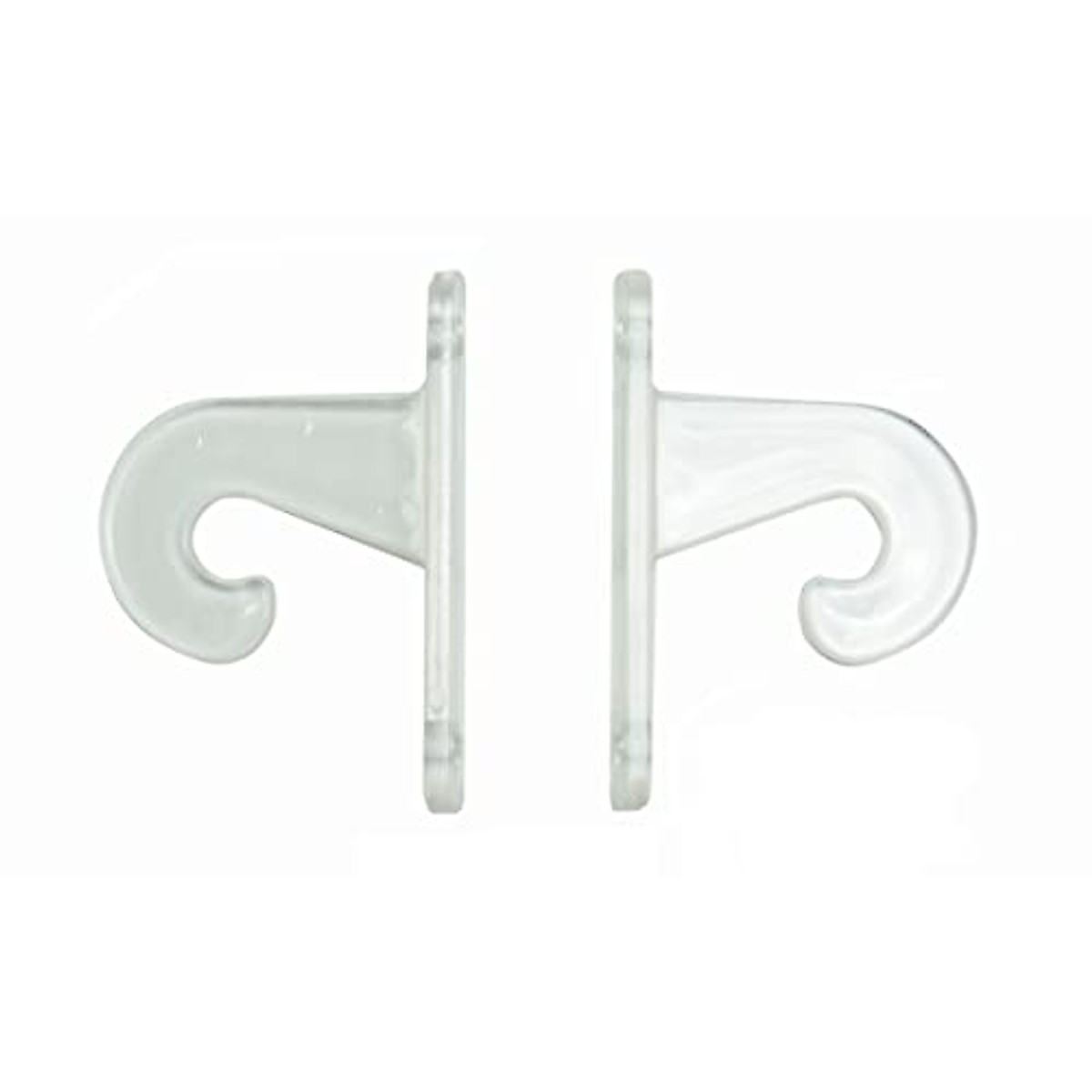 Shade Doctor of Maine 1" Mini Blind Clear Hold Down Hooks Brackets for Doors (One Pair)