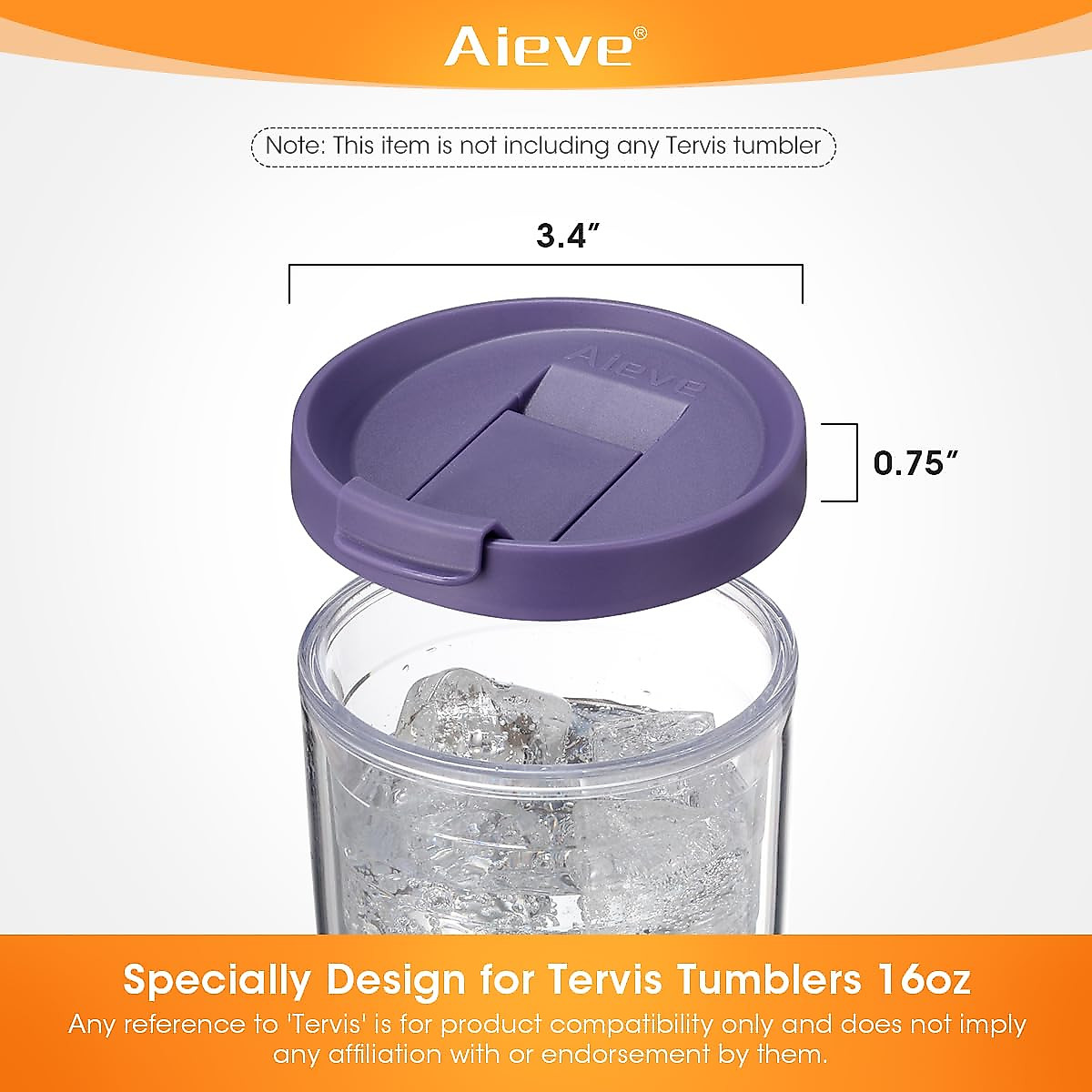 Aieve Tumbler Lid Compatible with Tervis,4Pcs Replacement Covers for 16oz Tumbler,Leak-proof Cup Lid (Blue,Green,Purple and Red)