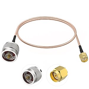 SDTC Tech N Type Male to SMA Male Coaxial Adapter Cable Coax Antenna Extender Wi-Fi Connector RG316 Jumper (20 inch/ 50cm)
