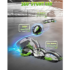 2023 Remote Control Car Snake 360° Rolling - RC Stunt Snake Car with LED Lights，2 Batteries 60+min，Indoor/Outdoor Toys for Kids Ages Age 6-12，Gifts for Christmas Birthday