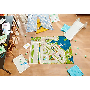 IVI Mini City Thick 3D Kids Play Mat Rug, 71" L x 53" W, Non-Toxic, Stain Resistant, Educational Montessori Activity Toys for Kids