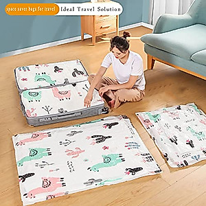 Space Saver Bags with Hand-pump Vacuum Compression Storage Bag 5 Pack(1 Large, 2 Medium, 2 Small)Vaccumed Sealer Clothes Bags for Travel Airtight & Reusable for Bedding, Blankets,Duvets and More