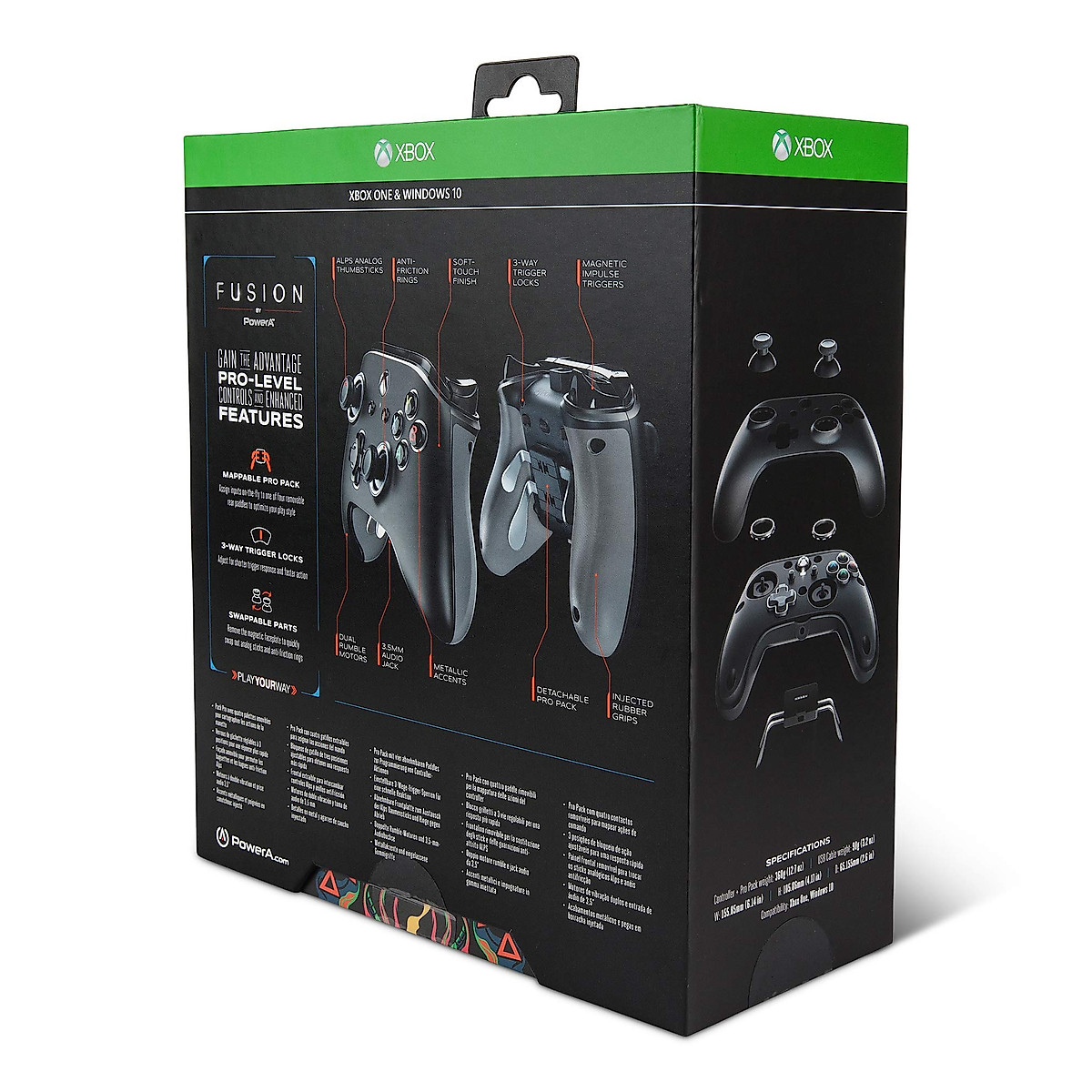 PowerA Fusion Pro Wired Controller for Xbox One - Black (Renewed)