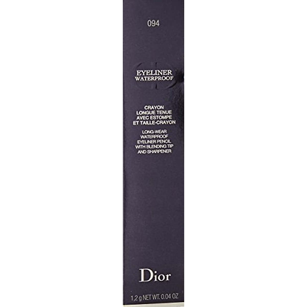 Christian Dior Waterproof Eyeliner Long-Wear Eyeliner Pencil With Blending Tip And Sharpener, Trinidad Black No.094