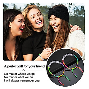 CaleesLLC 2Pcs Best Friend Bracelets Handmade Braided Rope Adjustable Friendship Bracelets Mutual Attraction Long Distance Inspirational Gift for Women Couples Graduation Day Christmas Day