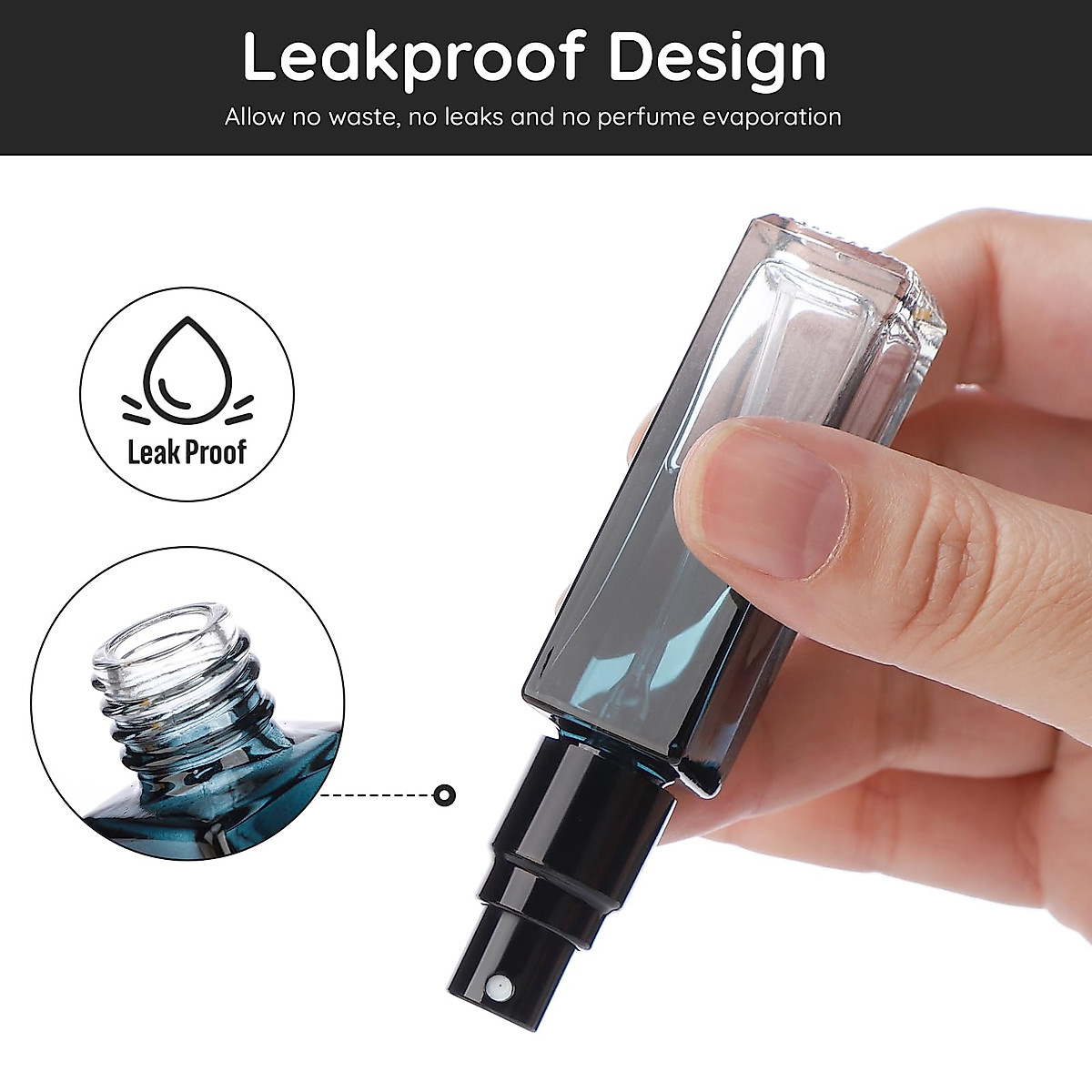 Segbeauty Travel Perfume Bottle Refillable, 5pcs 10ML Mini Glass Perfume Containers with Funnel and Pipette, Empty Portable Leak-proof Fragrance Bottles Spray Atomizer Pump Bottle Kit for Toiletries