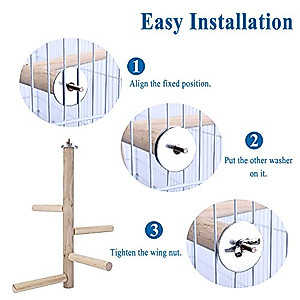 Mogoko Parakeet Perch Bird Natural Wood Stand,Parrot Cage Top Wooden Branches Standing Toys for Small Medium Parrots Conure Budgie Lovebirds
