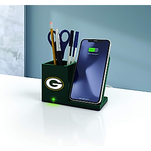 SOAR NFL Wireless Charger and Desktop Organizer, Green Bay Packers