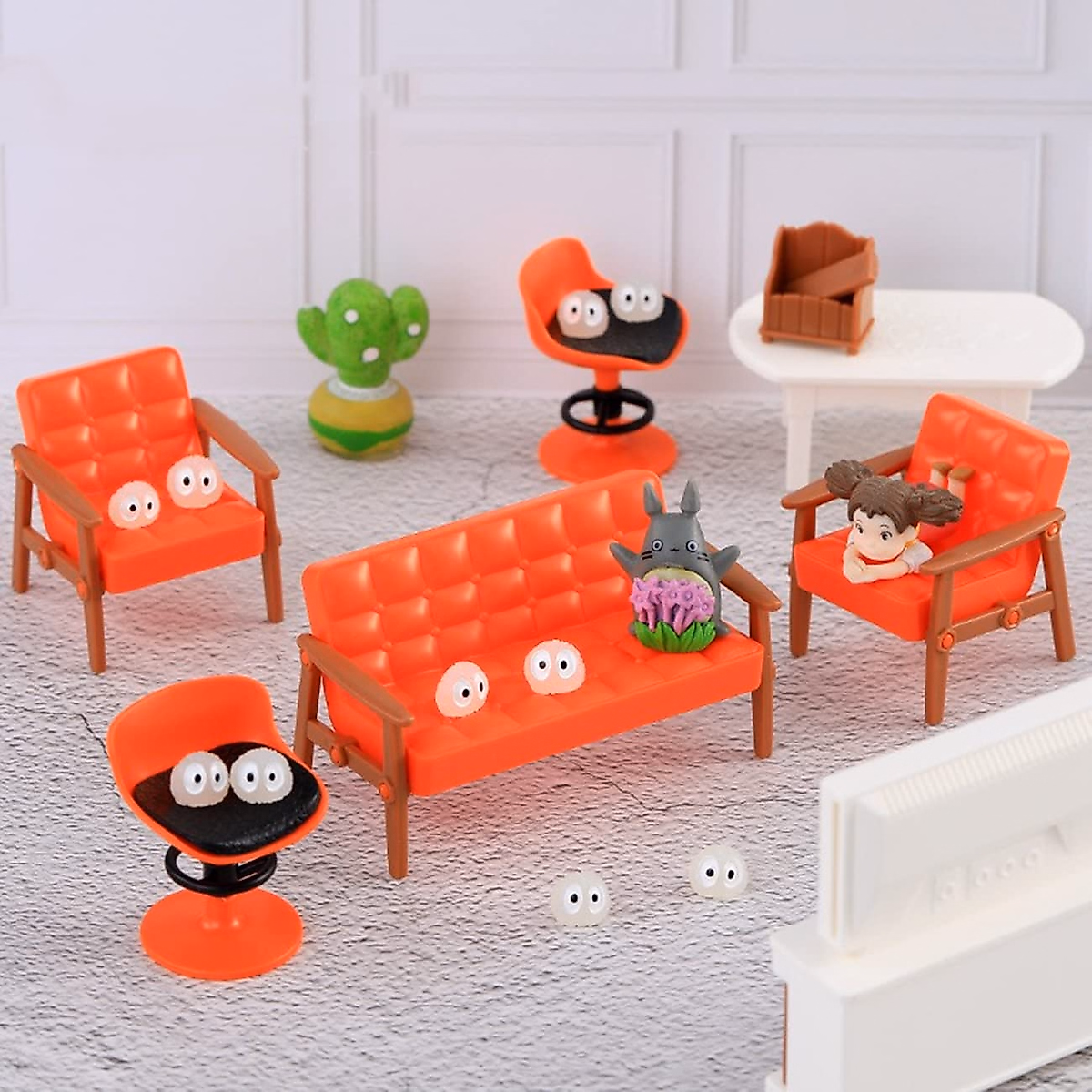 LONCESS Mini Luminous Elf Fairy Garden Accessories, Black Briquettes Figurines for Fairy Garden Decor, Bonsai Craft Decor, Micro Landscape Gnomes Garden, Outdoor Patio Lawn Yard Decoration, 10 PCS