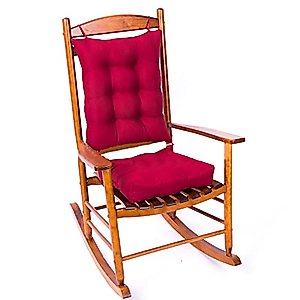 HERMJ Rocking Chair Cushion Premium Tufted Pads with Ties Upholstered for Outdoor Lounge Chairs,Swings,Benches Relaxation,17"x17" and Seat Back 21"x17",Without Chair