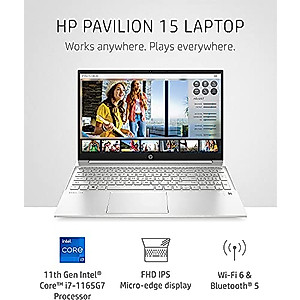 HP Pavilion 15T-EG00 Laptop 2022 15.6” FHD 1920 x 1080 Display Intel Core i7-1165G7, 4-core, Intel Iris Xe Graphics, 32GB DDR4, 1TB SSD, Wi-Fi 6, Bluetooth 5.2, 720p HD Camera, Windows 11 Home