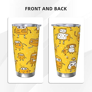 AYCZN Cute Excavator 20 OZ Tumbler Stainless Steel Travel Coffee Mug, Cartoon Insulated Water Bottle with Lid and Straws Leakproof Thermal Cup