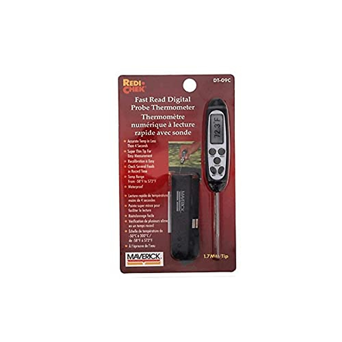 Maverick Housewares DT-09C Black Redi-Chek Fast Read Digital Probe Thermometer, Black