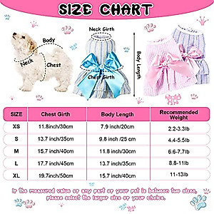 4 Pieces Dog Dresses for Small Medium Dogs Puppy Clothes Summer Princess Pet Dresses Girl Female Doggie Tutu Skirt Apparel for Chihuahua Yorkies Pup Cat Outfit(X-Small)