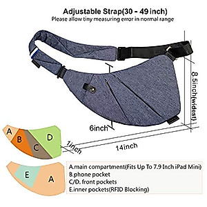 TOPNICE Sling Bag Crossbody Chest Shoulder-Personal Pocket Bag Anti Theft Travel Bags Daypack for Men Women Water Resistance