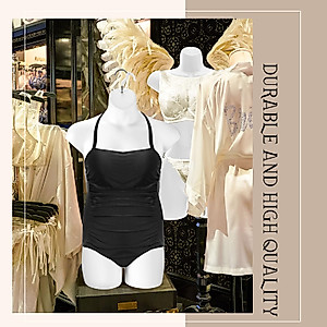 Kigley 2 Pcs Plus Size Female Mannequin with Hook Hip Long Hollow Back Hanging Mannequin Torso White Female Half Mannequin Body Dress Form Clothing Shirt Dress Accessories Display