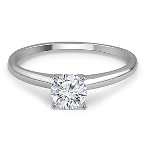 Beyond Brilliance 1.00 Carat Diamond, Prong-Set 14K White Gold Diamond Solitaire Engagement Ring (H-I, I2-I3)