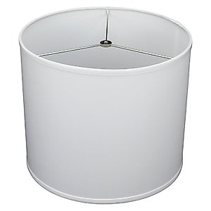 FenchelShades.com 14" Top Diameter x 14" Bottom Diameter 12" Height Cylinder Drum Lampshade USA Made (Linen White)