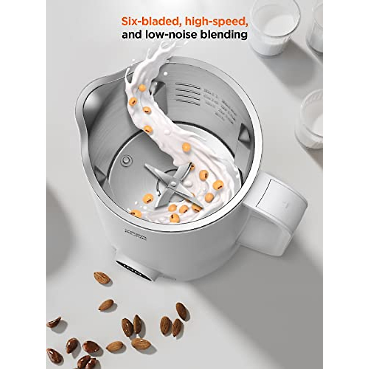 VEGAPUNK Nut Milk Maker Machine 20oz - Smart Automatic Cold and Hot Dairy Free Soybean/Oat/Coconut/Soy Milk Maker Machine with Filter Bag - Plant Based Almond Cow Milk Machine Maker for Vegan