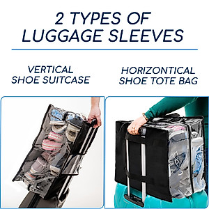 Shoe Travel Bag for Multiple Shoes 8 Pairs - Travel Shoe Organizer - Portable Luggage Shoes Carrier Sneaker Bag - Shoe Storage Case - Oxford