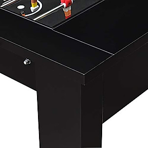 Hanover Foosball Coffee Table with Telescopic Rods and Counterbalanced Players, Black