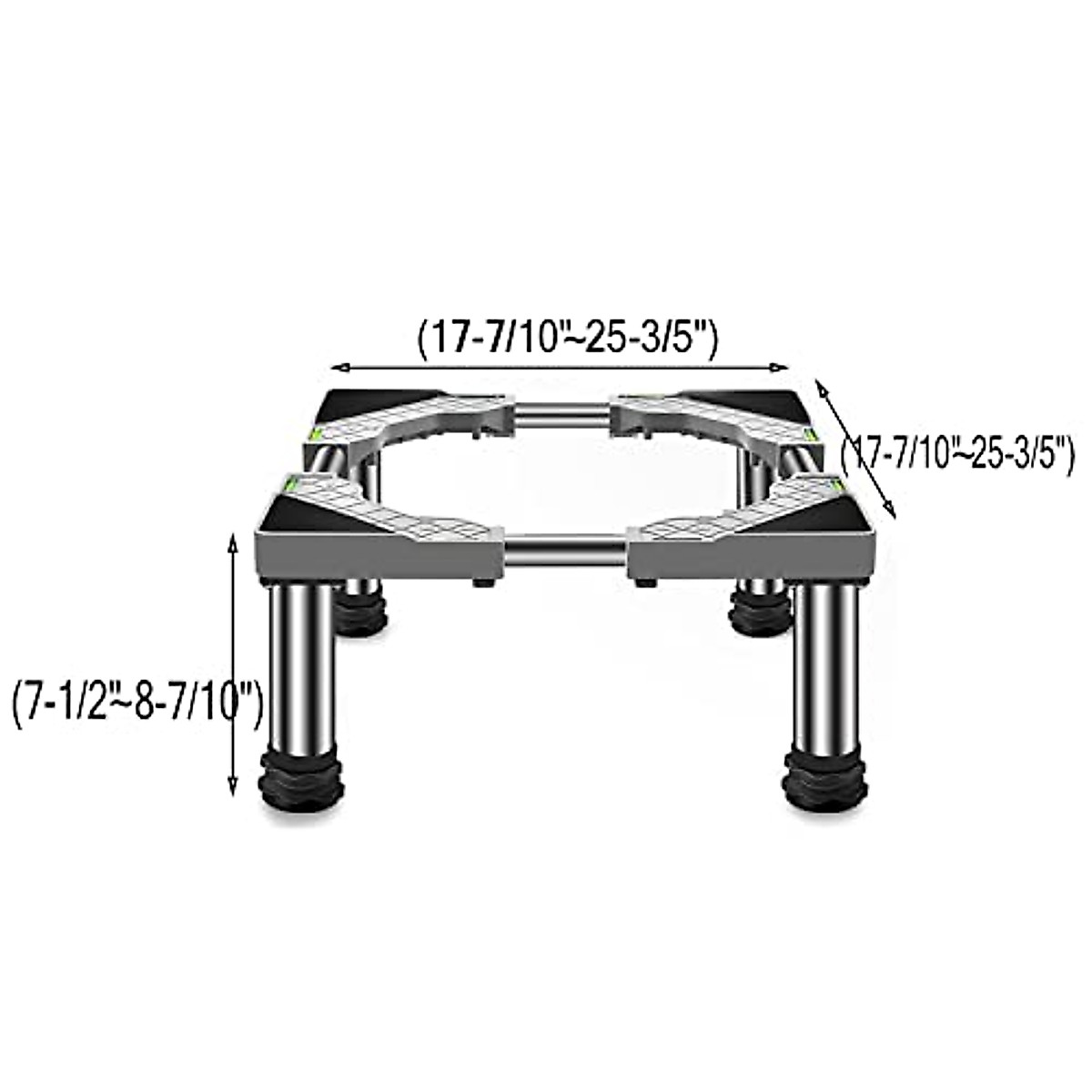 Fridge Stand with 4 Strong Feet Dryer Stand- Refrigerator Stand Height 3.9/5.9/7.8in Adjustable 1.1in Length/width 17.7-25.5in Washer Pedestal Dishwasher Base Stand (5.9inch,gray)