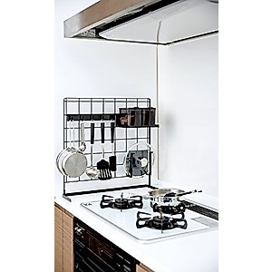 Yamazaki Home Grid Panel Organizer and Accessories-Wall Storage Decor, One Size, Black