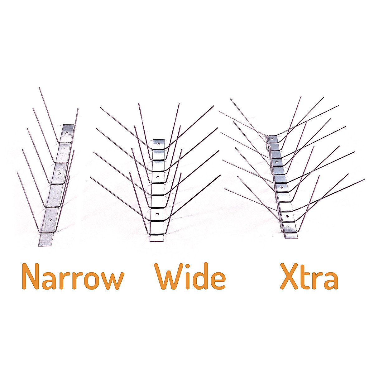 Bird Barrier Dura-Spike Stainless Steel Bird Spikes | Metal Pin Strips for Ledge, Roof, Pipe - Adhesive Included - Xtra Wide (8 in) 10 Ft. Length