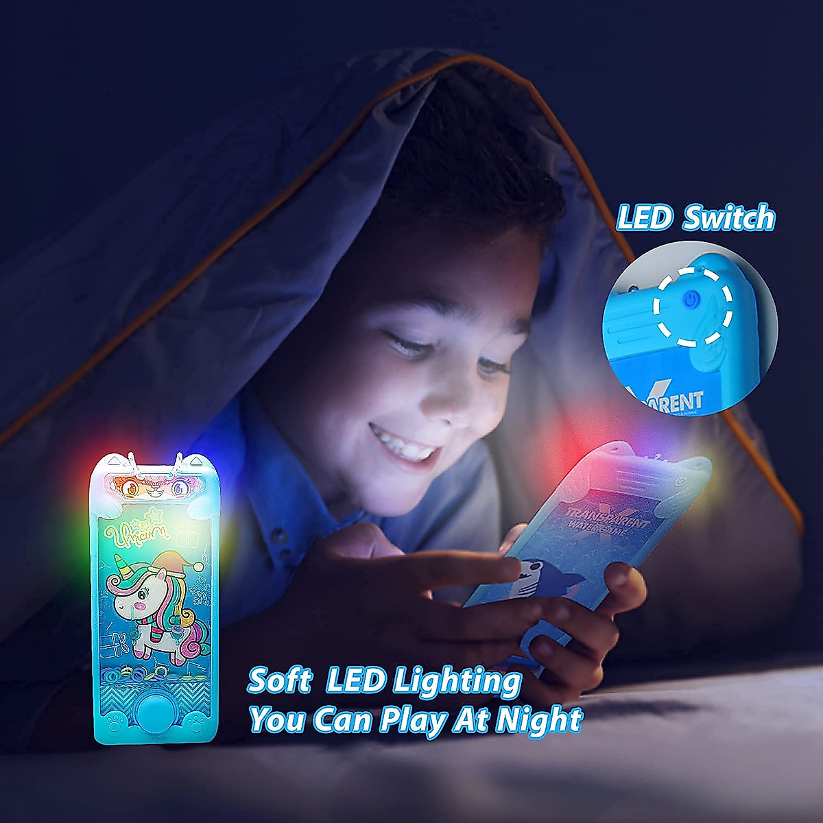 KOIJUMP Handheld Water Ring Toss Games,3 Packs,Travel Toys,Road Trip Essentials Kids,Retro Toys,Game Aqua Toy for Kids and Adults (Unicorn)