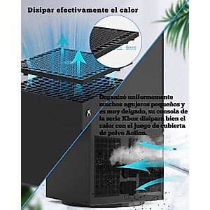 Dust Filter Cover for Xbox Series X, AOLION Xbox Series X Accessories, 21PCS Xbox Accessories with 1 Top Dust Filter Cover, 2 Holders, 2 Back Dust Filter Covers, 8 Silicone Plugs and 8 Thumb Grip Caps