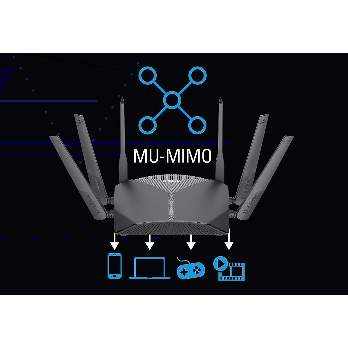 D-Link WiFi Router AC3000 Mesh Smart Internet Network Compatible with Alexa & Google Assistant, MU-MIMO Tri Band Gigabit Gaming Mesh (DIR-3040-US) (Renewed)