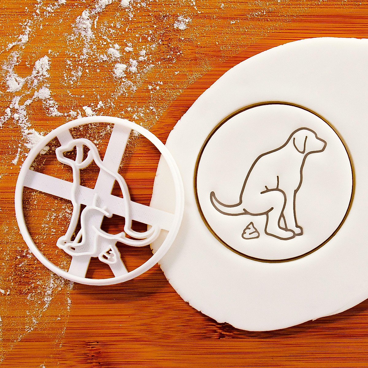 Dog Pooping Sign cookie cutter, 1 piece - Bakerlogy