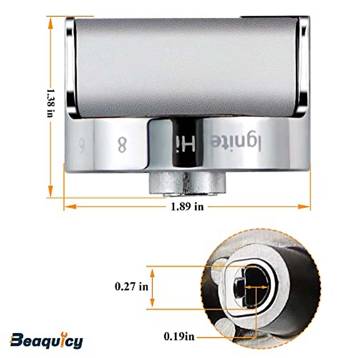 Beaquicy W10766544 Burner Stainless Steel Control Knob Replacement for Whirlpool Range - Replaces 4248219, AP5958476, PS10067059, EAP10067059