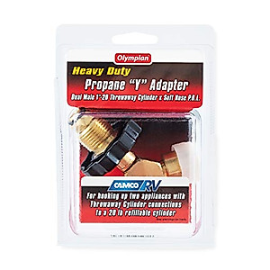 Camco 59893 Propane "Y" Adapter with Handwheel